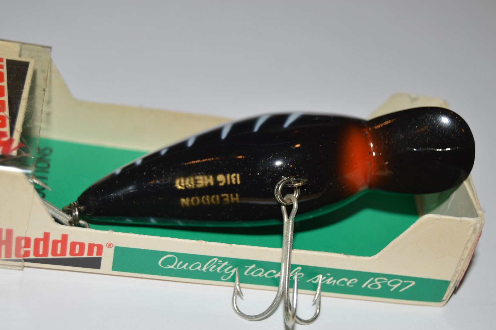 代購代標第一品牌－樂淘letao－older heddon dowagiac big hedd crankbait lure 9330 xbw 5/8oz black fishbone 海外 即決