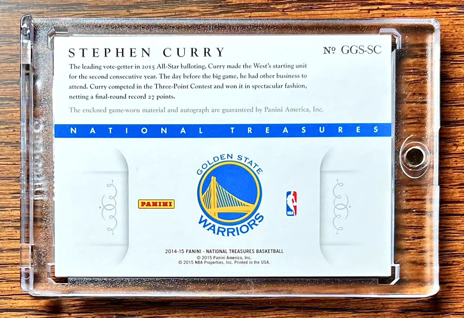日本代購代標第一品牌【樂淘letao】－2014-15 Panini National Treasures STEPHEN CURRY #19/25 NBA Game Gear Patch ...