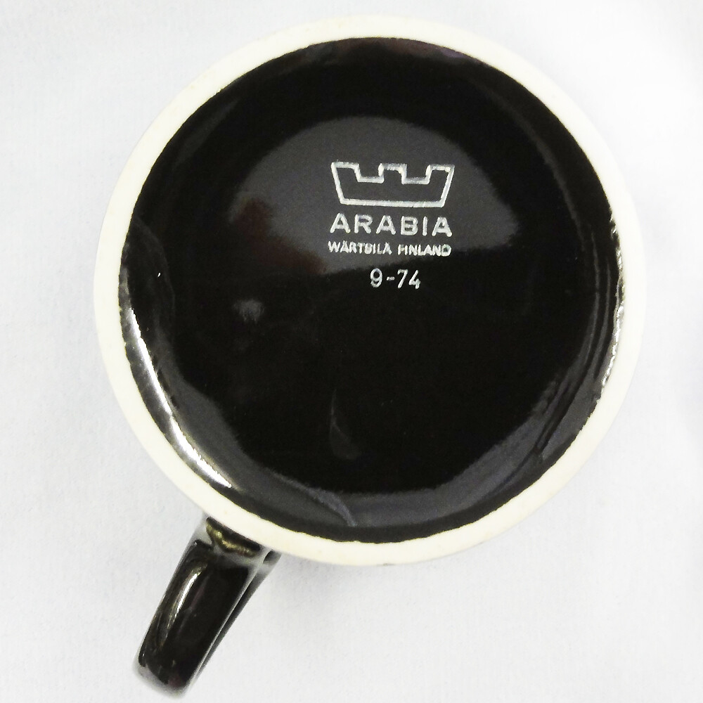 日本代購代標第一品牌【樂淘letao】－ARABIA TEEMA BLACK Tea Cup 2.25" tall NEW NEVER USED by Kaj Franck made ...