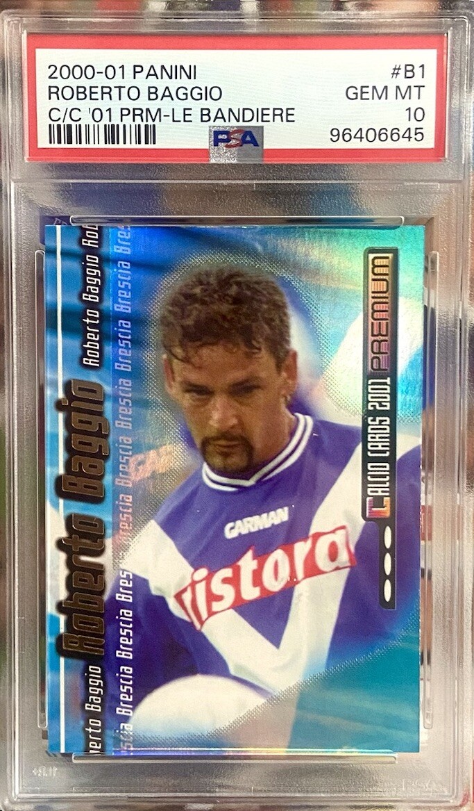 日本代購代標第一品牌【樂淘letao】－2000-01 PANINI CALCIO CARDS PREMIUM BANDIERE ROBERTO BAGGIO BRESCIA PSA 10 海外 即決