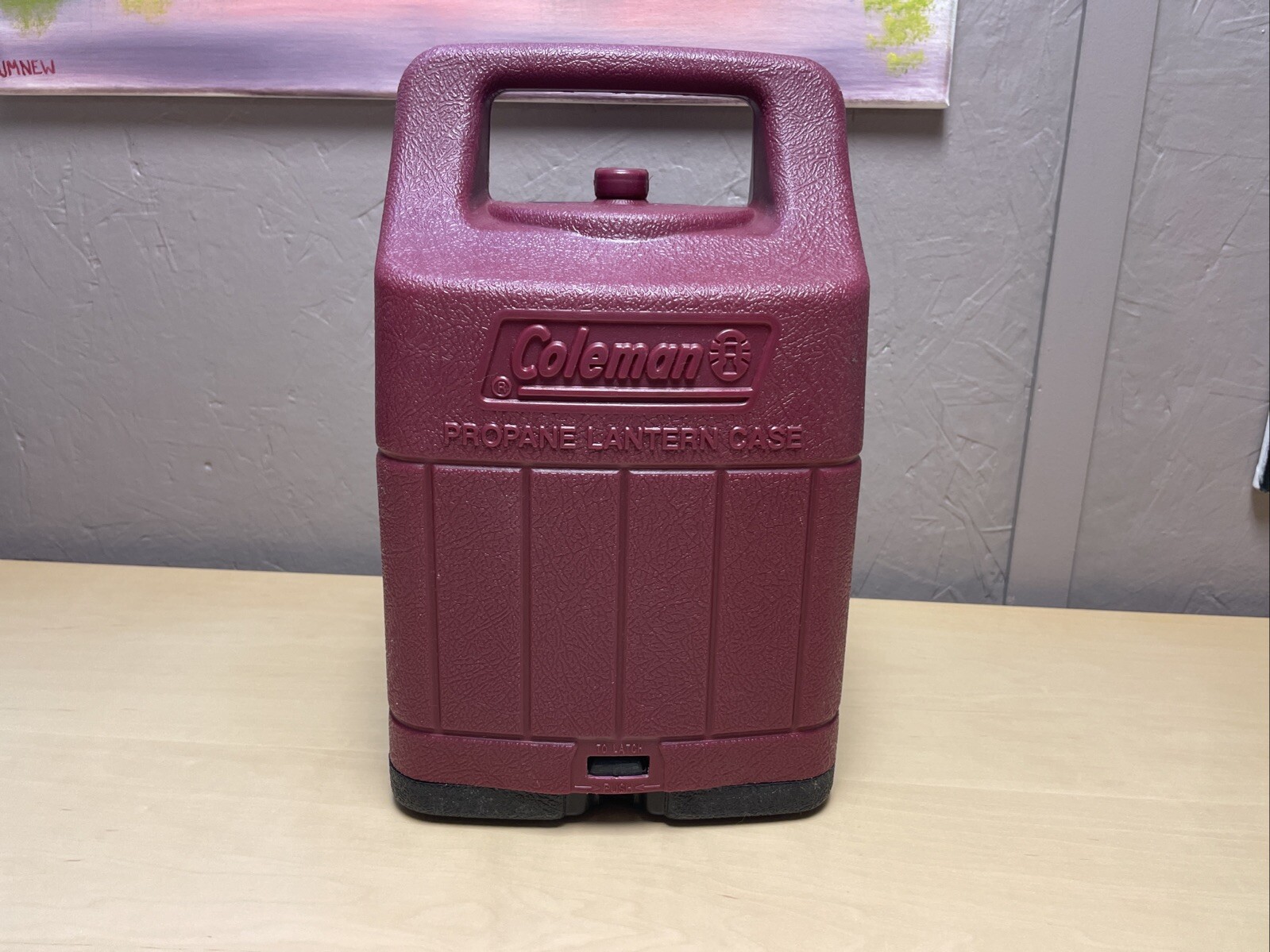 Yahoo!オークション - Vintage Coleman Propane Lantern Maroon Storag...
