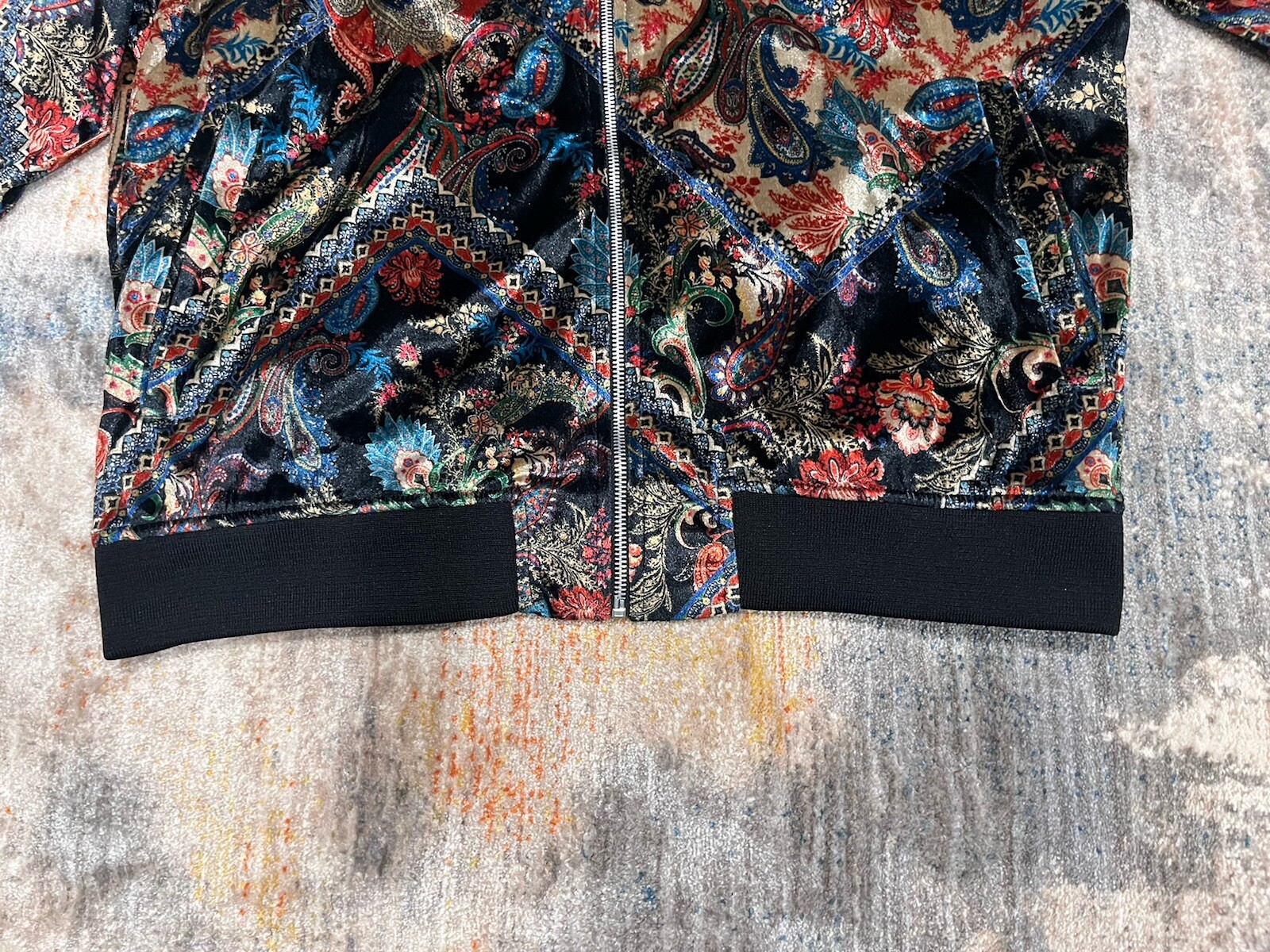 日本代購代標第一品牌【樂淘letao】－Zara Jacket Adult XL Colorful Paisley Velvet Lightweight Colorful Bomber 海外 即決