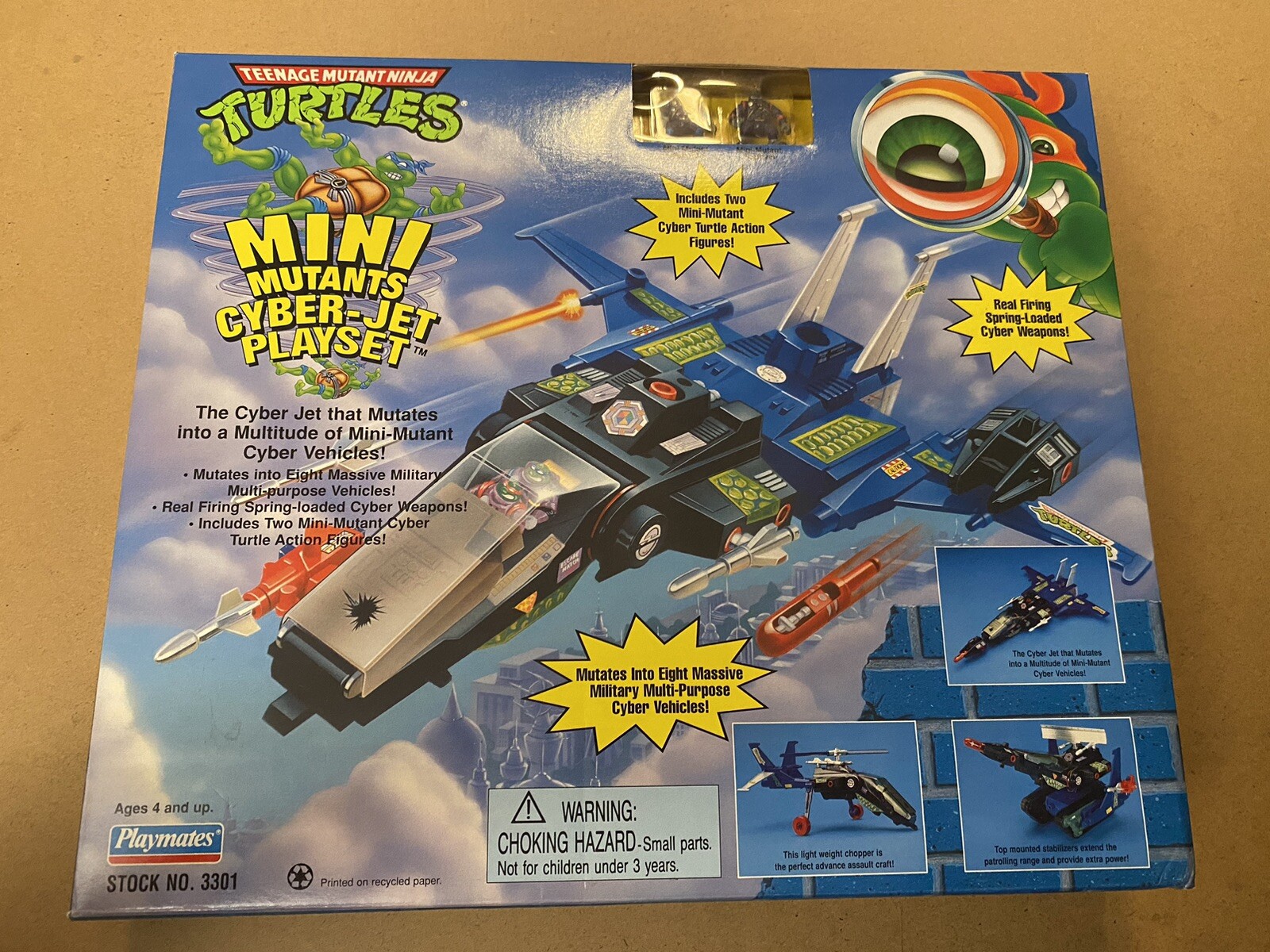 日本代購代標第一品牌【樂淘letao】－VERY RARE VINTAGE 1995 TMNT MINI MUTANTS NINJA TURTLES CYBER JET PLAYSET NEW ...