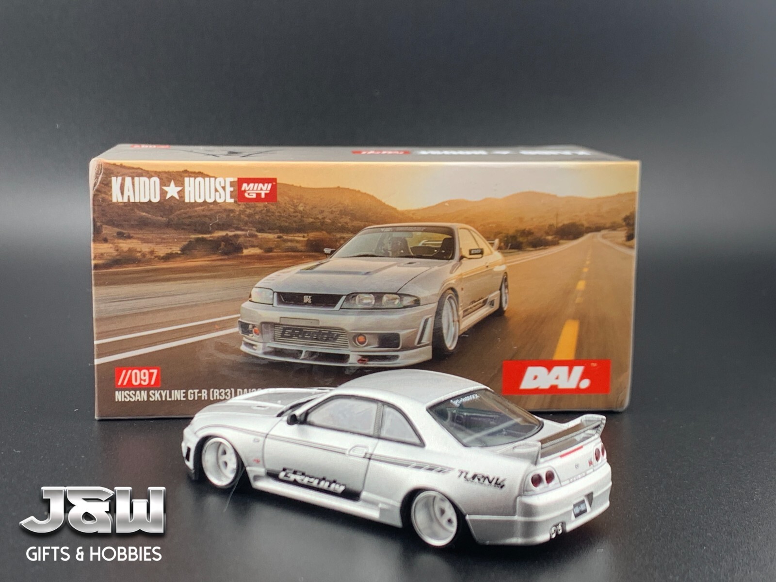 日本代購代標第一品牌【樂淘letao】－Kaido House x Mini GT Nissan GT-R R33 DAI33 V1 KHMG097 1/64 海外 即決