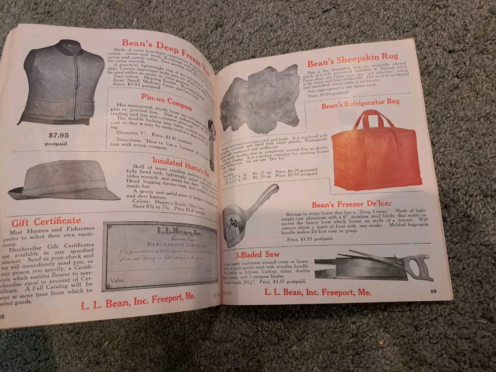 日本代購代標第一品牌【樂淘letao】－Vintage Fall 1962 L. L. Bean Catalog 海外 即決