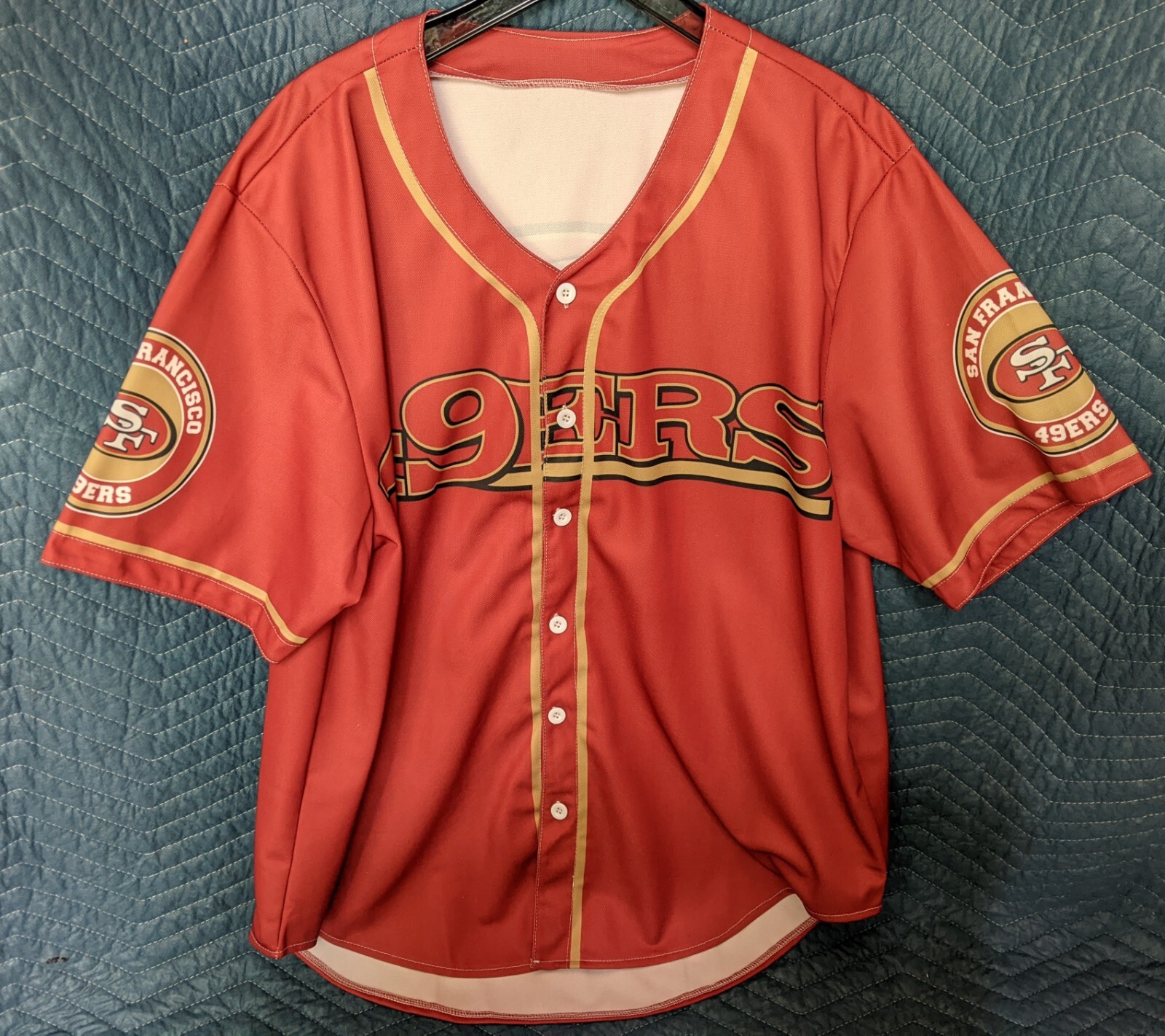 代購代標第一品牌－樂淘letao－San Francisco 49ers NFL Majestic Mens Red Baseball Jersey Size XXL 海外 即決