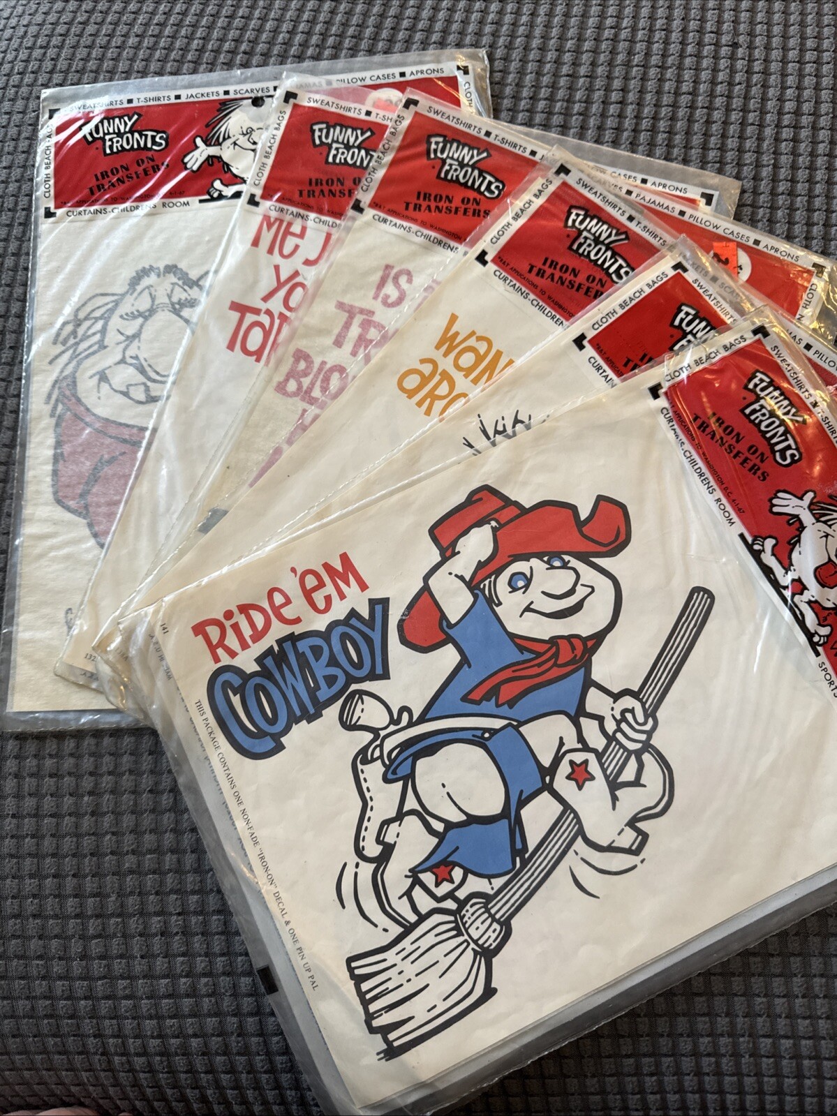 日本代購代標第一品牌【樂淘letao】－Lot Of 6 Vintage Funny Fronts Iron On Transfers-Risqu 海外 即決