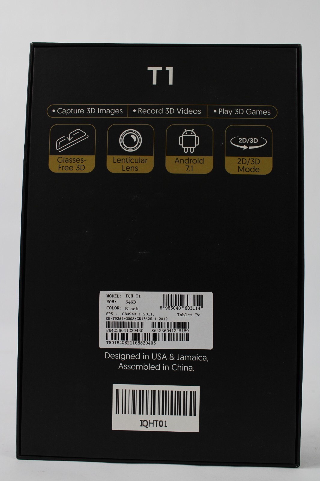 日本代購代標第一品牌【樂淘letao】－3D Tablet IQH-T1 Android 64GB Black 2D/3D Images Videos Gaming New 海外 即決