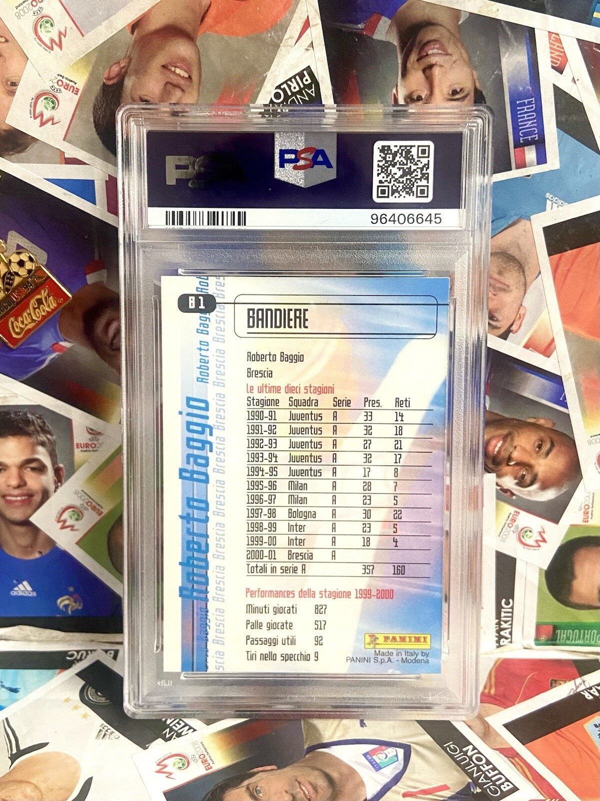 日本代購代標第一品牌【樂淘letao】－2000-01 PANINI CALCIO CARDS PREMIUM BANDIERE ROBERTO BAGGIO BRESCIA PSA 10 海外 即決