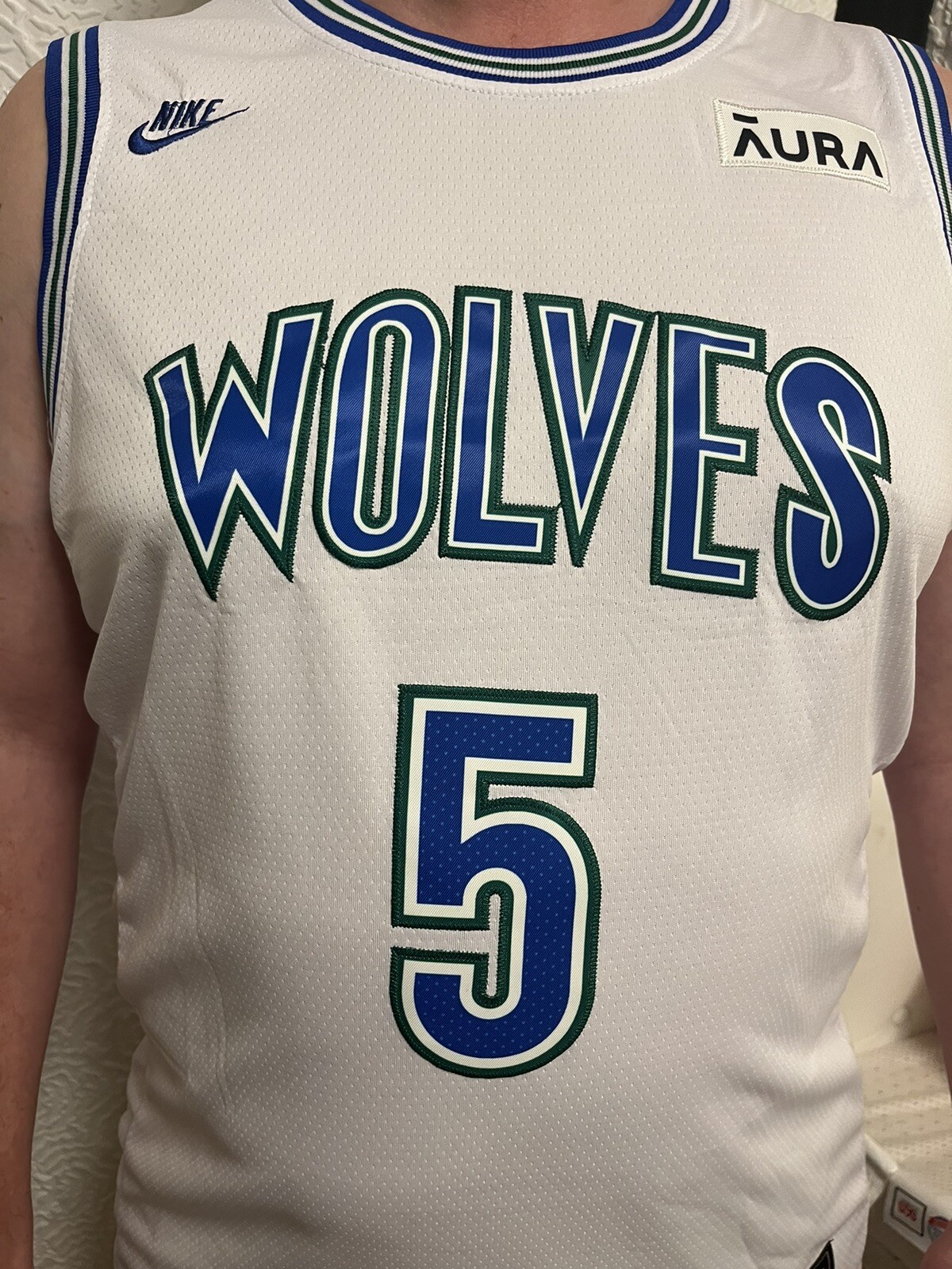 日本代購代標第一品牌【樂淘letao】－Size L New Edwards #5 Wolves White Anthony Jersey 海外 即決