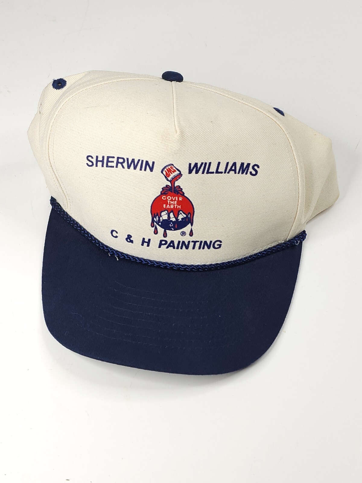 日本代購代標第一品牌【樂淘letao】－VTG SHERWIN WILLIAMS Paints "Cover The Earth" white Logo C & H Hat Cap 海外 即決