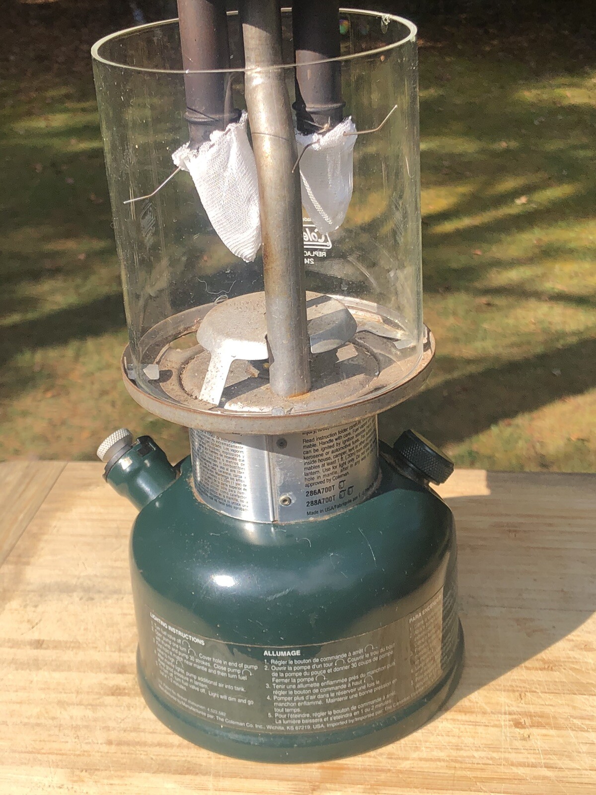 日本代購代標第一品牌【樂淘letao】－Vintage Coleman Lantern Adjustable Two Mantle Gas 10/98 288A700T Green Made ...
