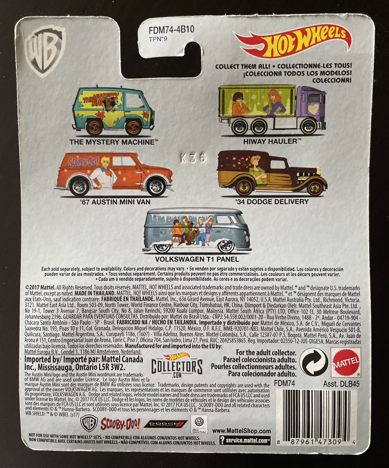 日本代購代標第一品牌【樂淘letao】－VOLKSWAGEN T1 PANEL bus- 2017 Hot Wheels Pop Culture SCOOBY-DOO Real Riders ...