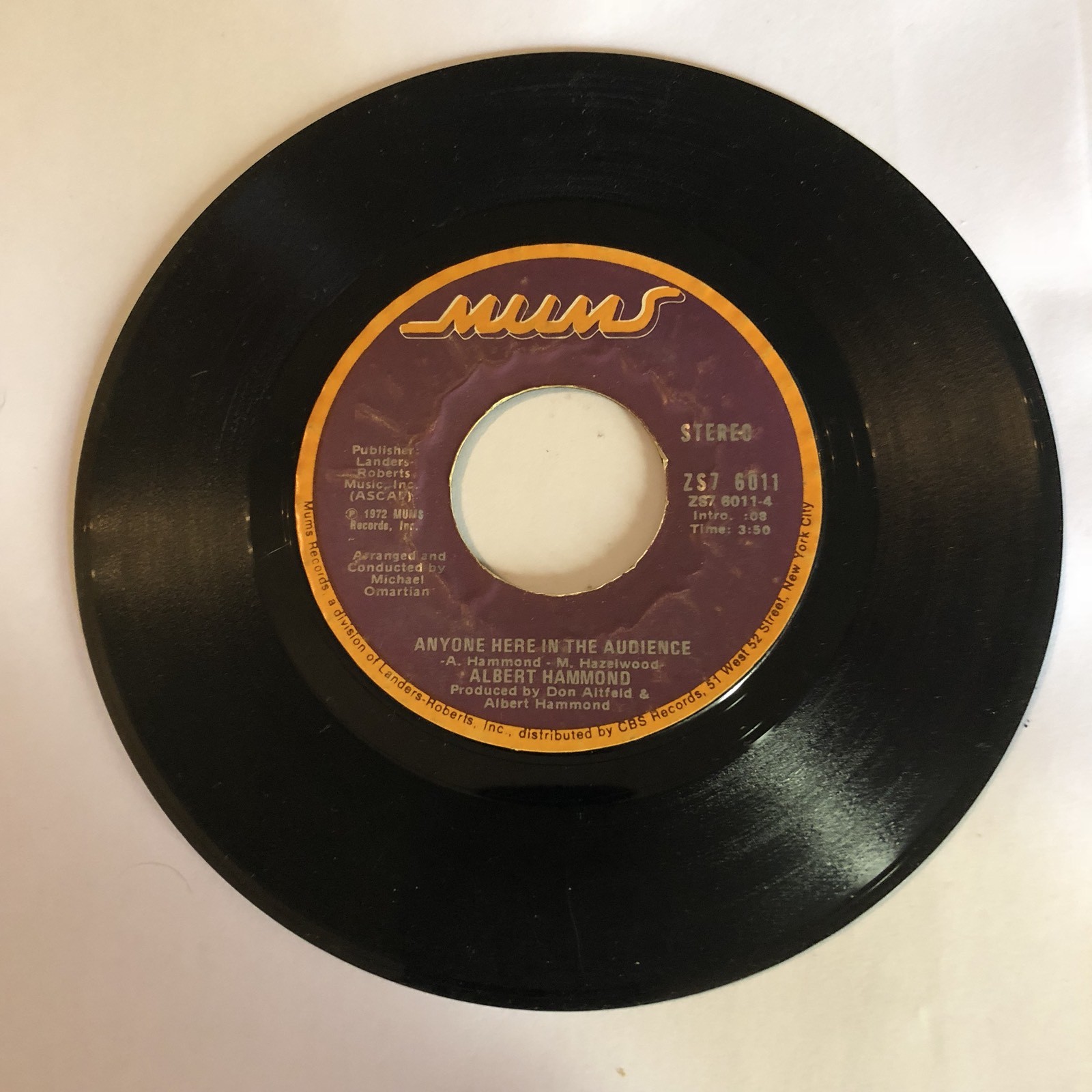 Yahoo!オークション - Albert Hammond 45rpm Vintage バイナル Record ...