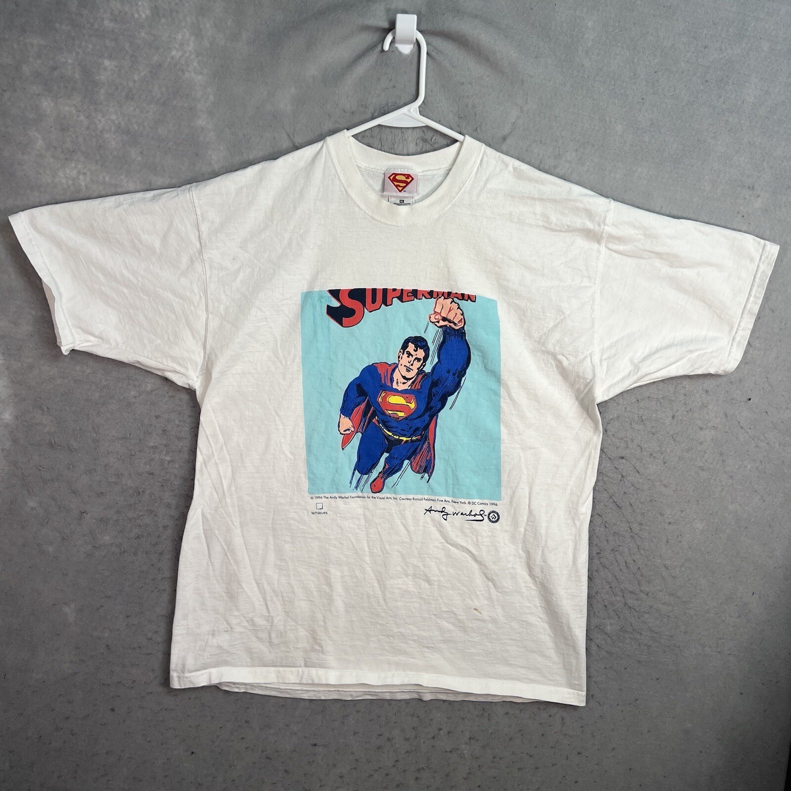日本代購代標第一品牌【樂淘letao】－A1 Vintage 90s Andy Warhol Superman Art T Shirt Adult XL White Made In USA ...