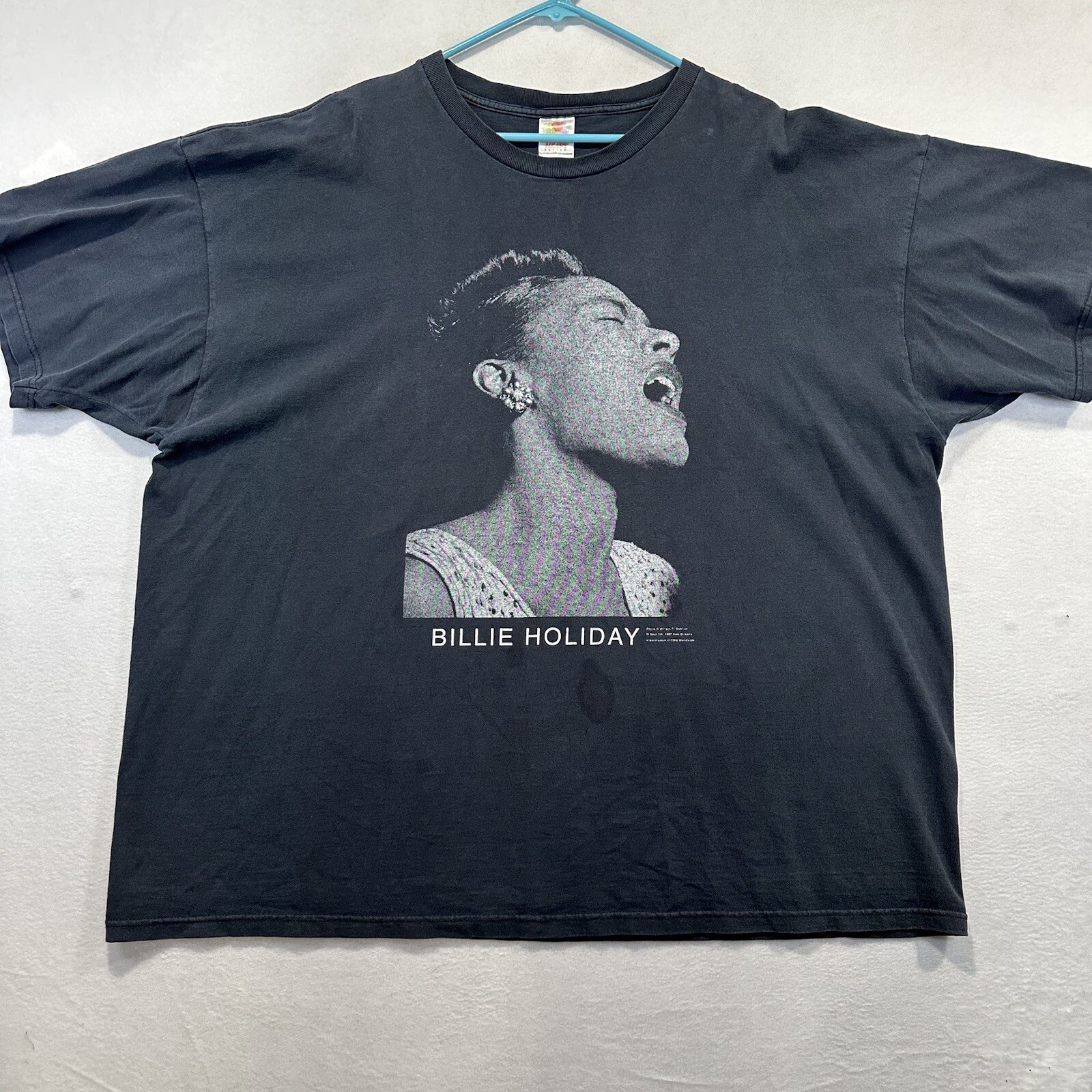 日本代購代標第一品牌【樂淘letao】－Billie Holiday T-Shirt Mens 3XL Black Vintage Jazz Swing 90s Worn Faded 海外 即決