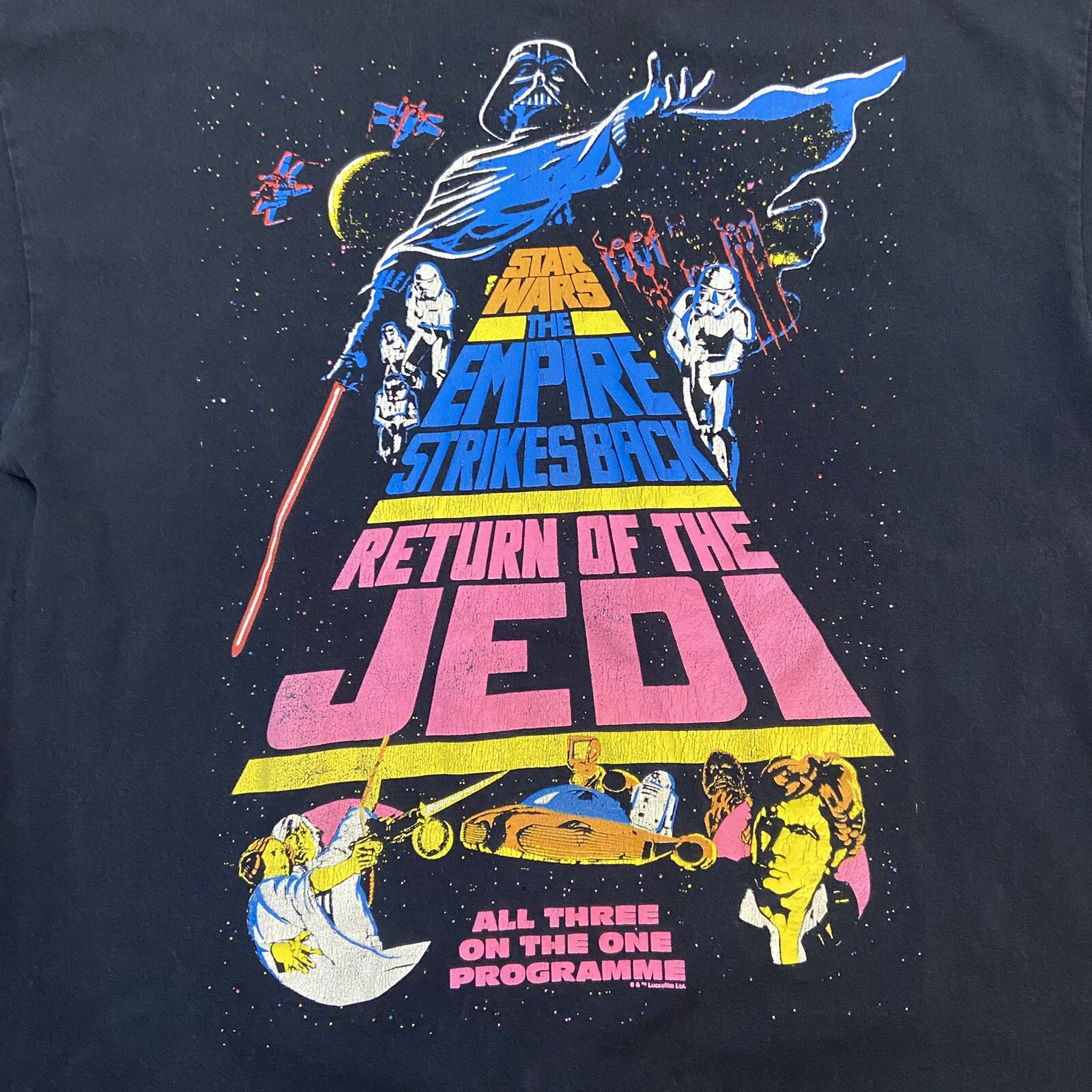 代購代標第一品牌－樂淘letao－Vintage Lucas Films Men’s Star Wars, Empire Strikes Back & Return Jedi Tshirt ...