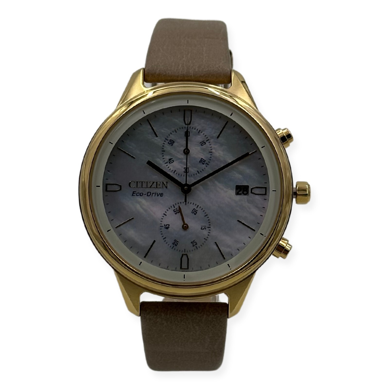 日本代購代標第一品牌【樂淘letao】－Citizen Eco-Drive Women's Chronograph Vegan Leather Strap Watch - FB2008-01D ...