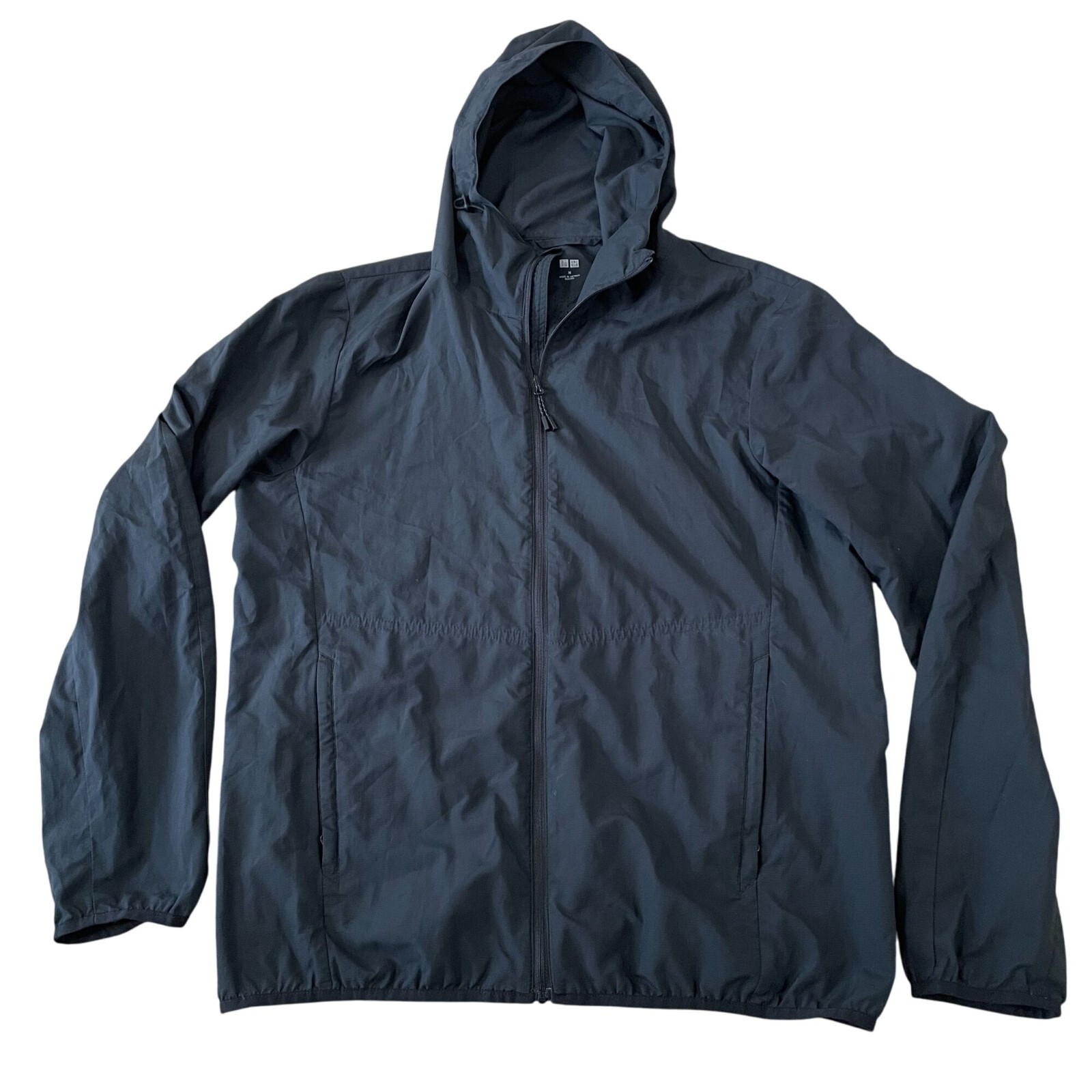 日本代購代標第一品牌【樂淘letao】－Uniqlo Men's Black Hooded Windbreaker Jacket Size Medium Nylon Ripstop ...