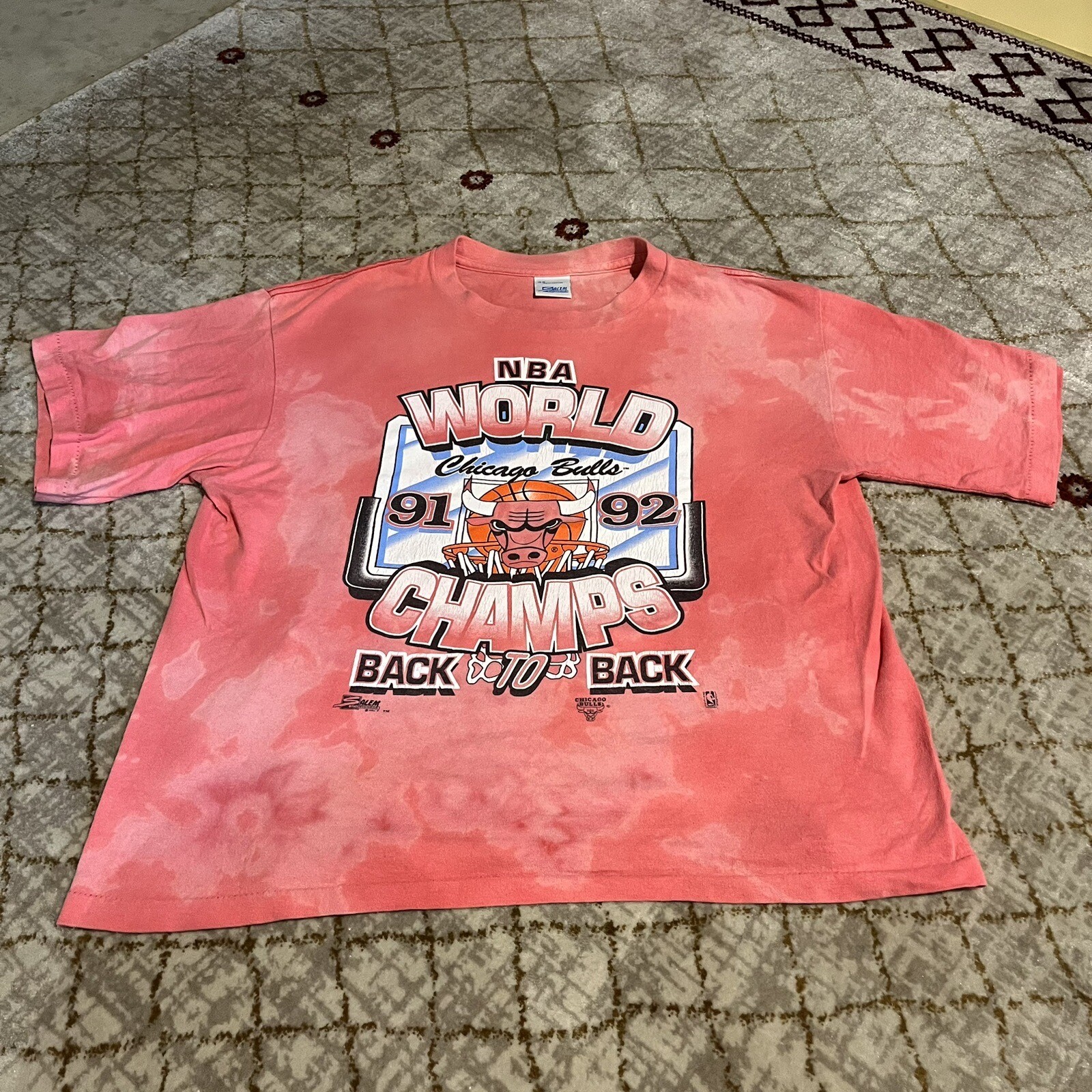 Yahoo!オークション - Vintage Chicago Bulls World Champs Salem T-Sh...