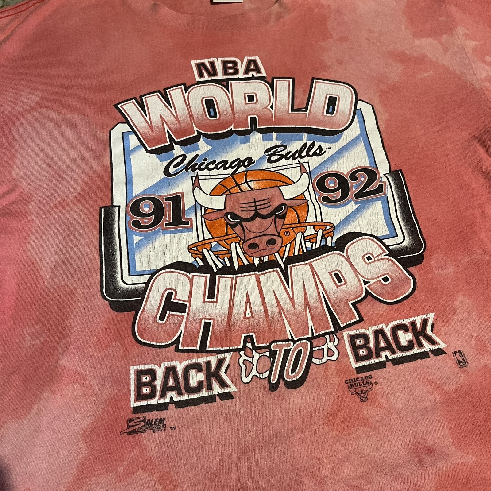 Yahoo!オークション - Vintage Chicago Bulls World Champs Salem T-Sh...