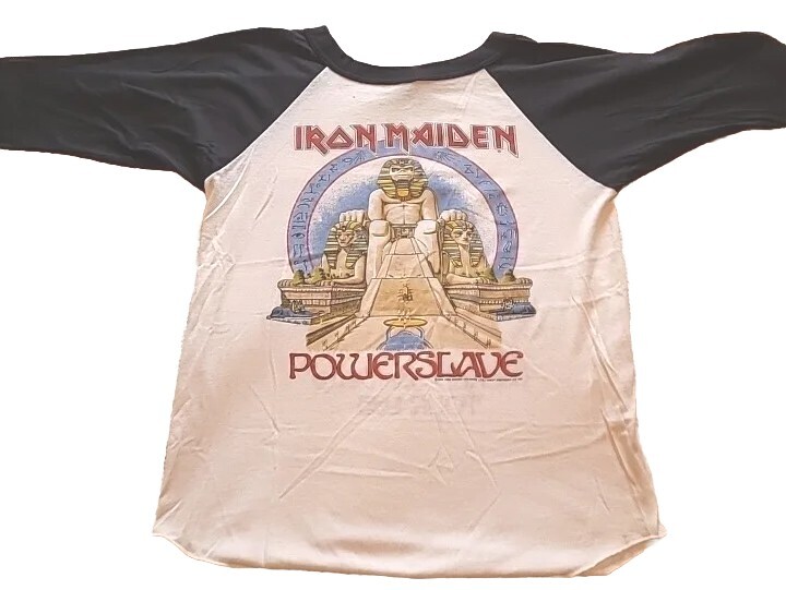 日本代購代標第一品牌【樂淘letao】－Vintage concert shirt 1985 Iron Maiden Powerslave 3/4 Sleeve Original Owner ...