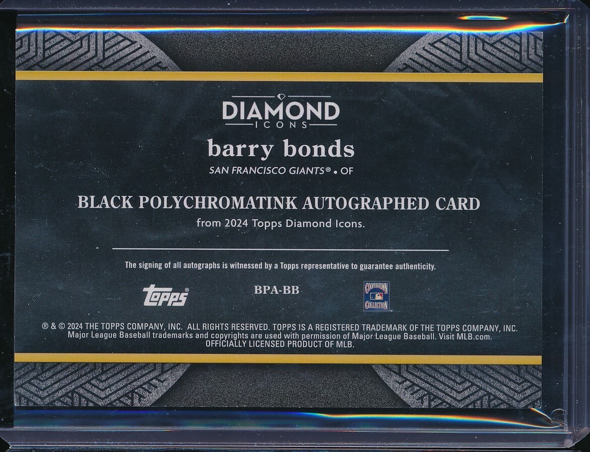 【樂淘letao】日本代購代標第一品牌－2024 Topps Diamond Icons Barry Bonds Black Polychromatink Auto Silver Ink 3/ ...