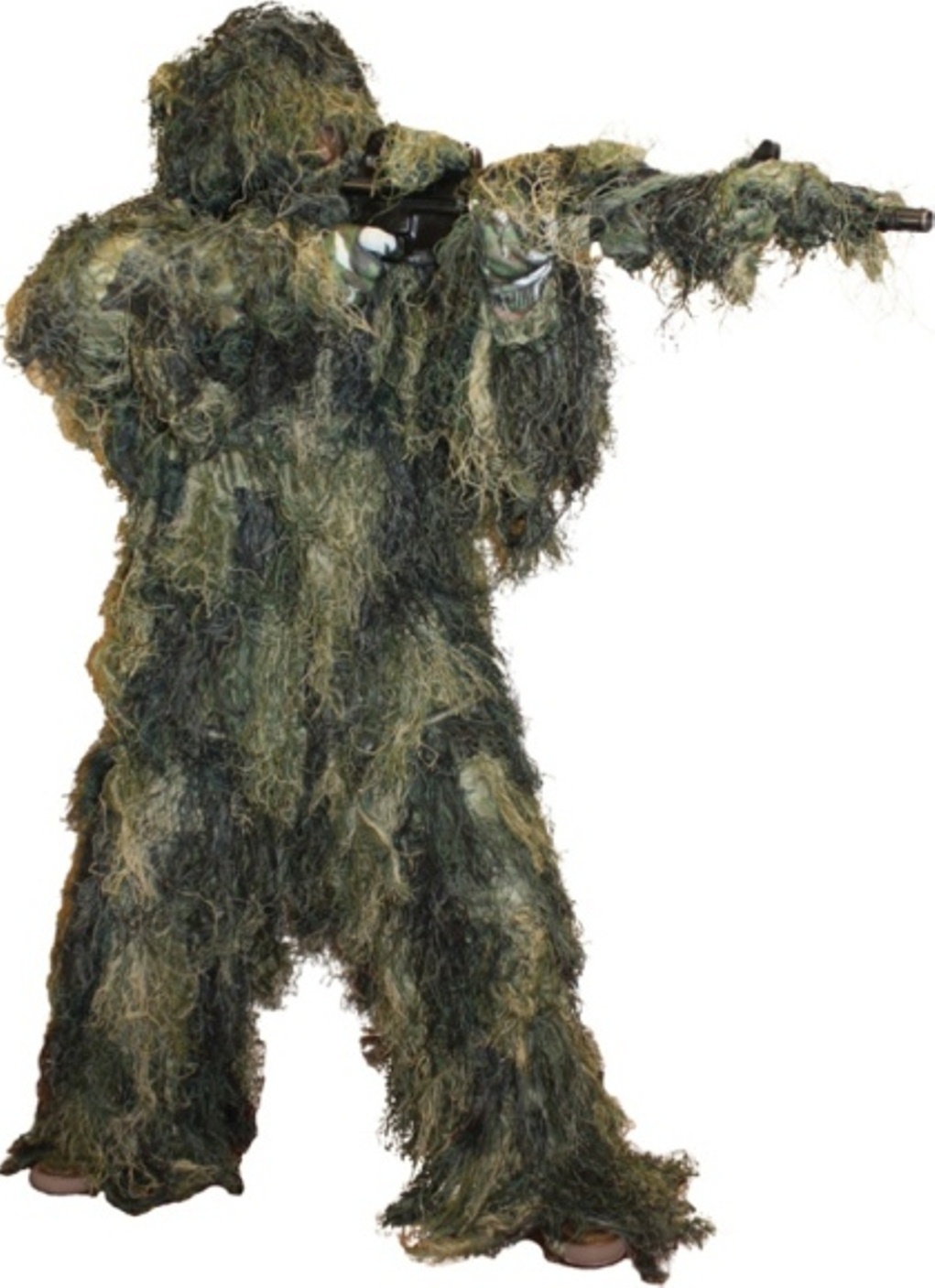 Woodland Camo Ghillie Suit Hunting Paintball 5 Piece Fire Retardant M ...