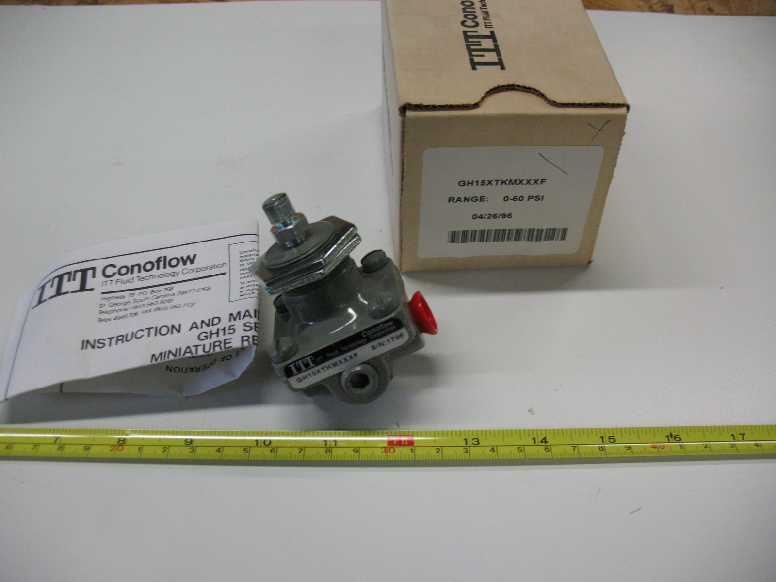 ITT Conoflow Pressure Reg. Type GH15XTKMXXXF 1-60 PSI with 1/4" NPT ...