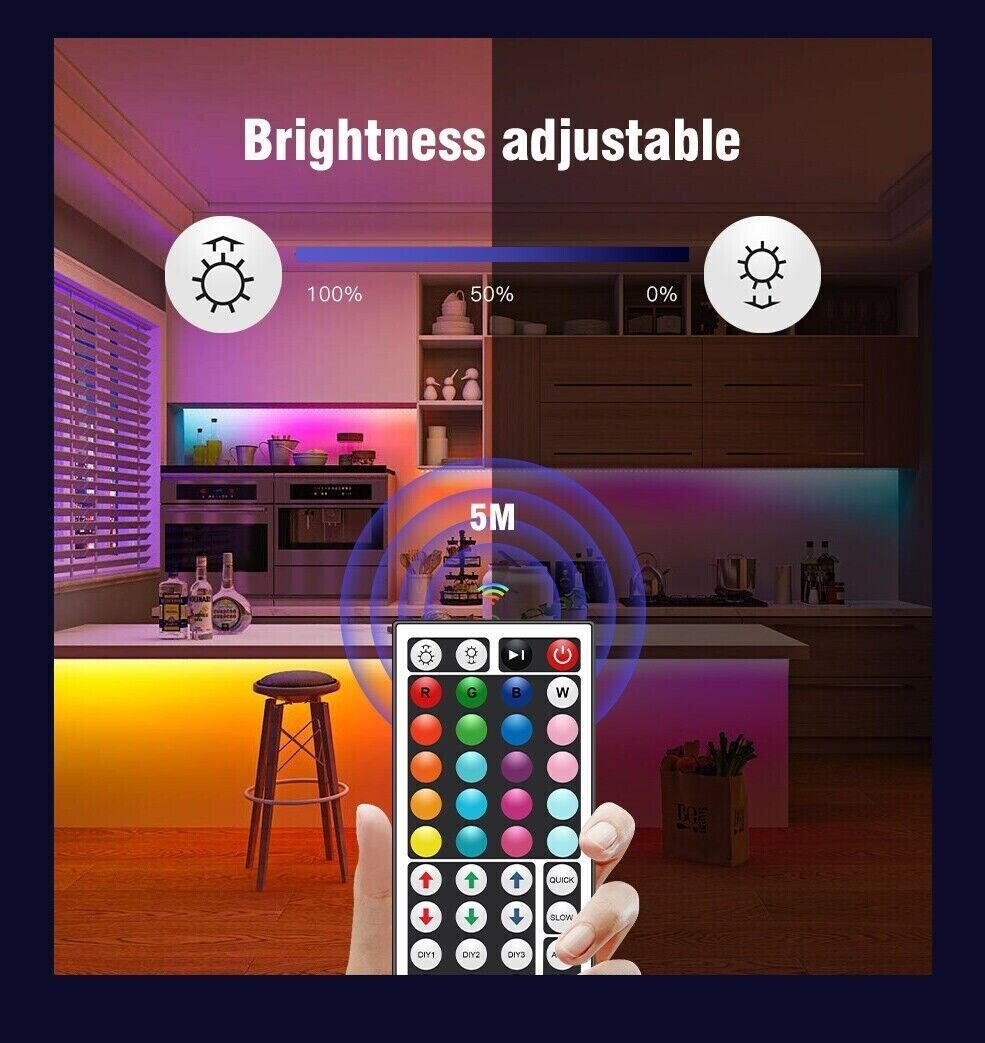 32ft LED Strip Lights Remote Control Bedroom for Indoor Use | Pricetronic