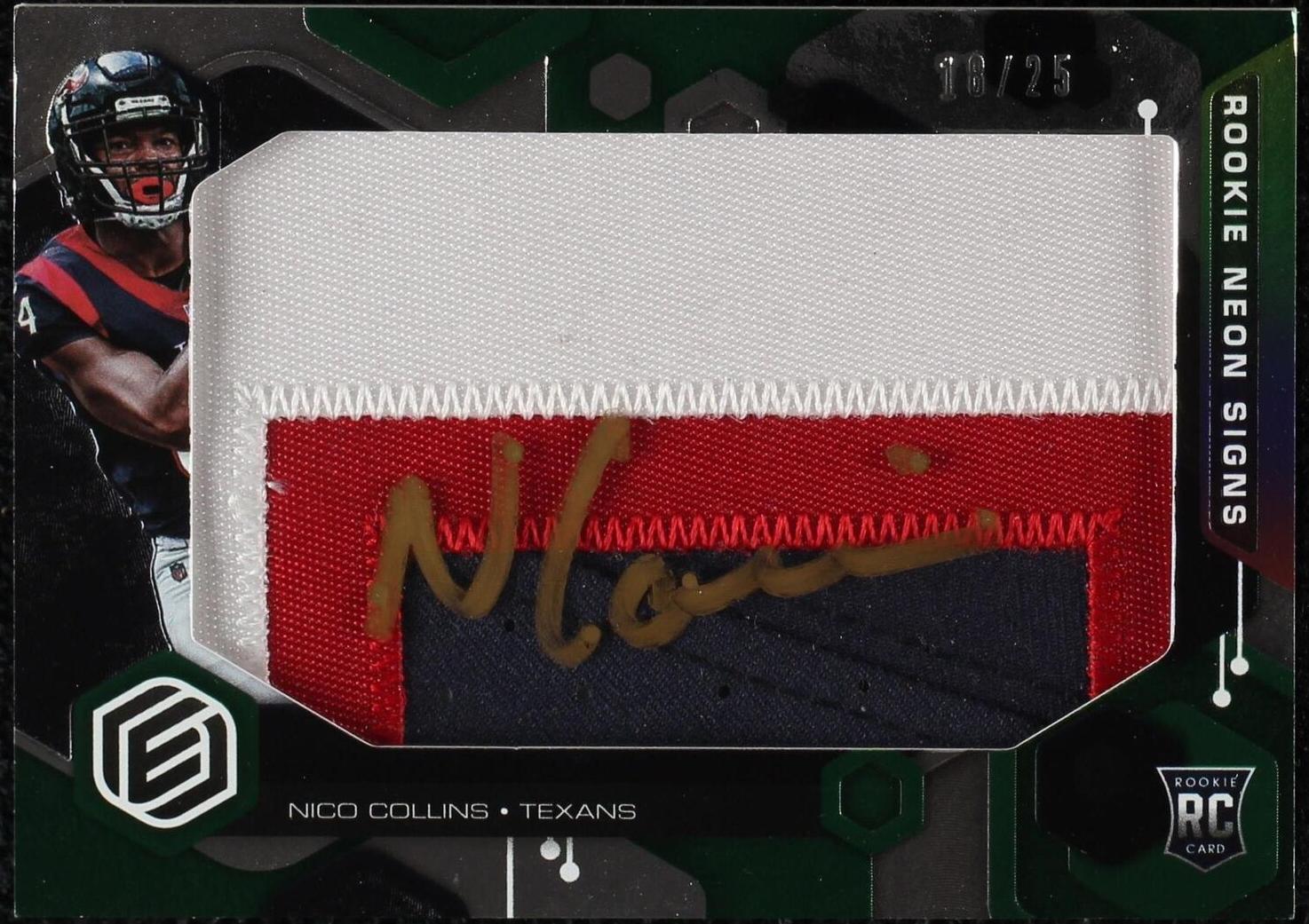 2021 Panini Elements - Rookie Neon Material Signs Nico Collins #RNS-NCO ...
