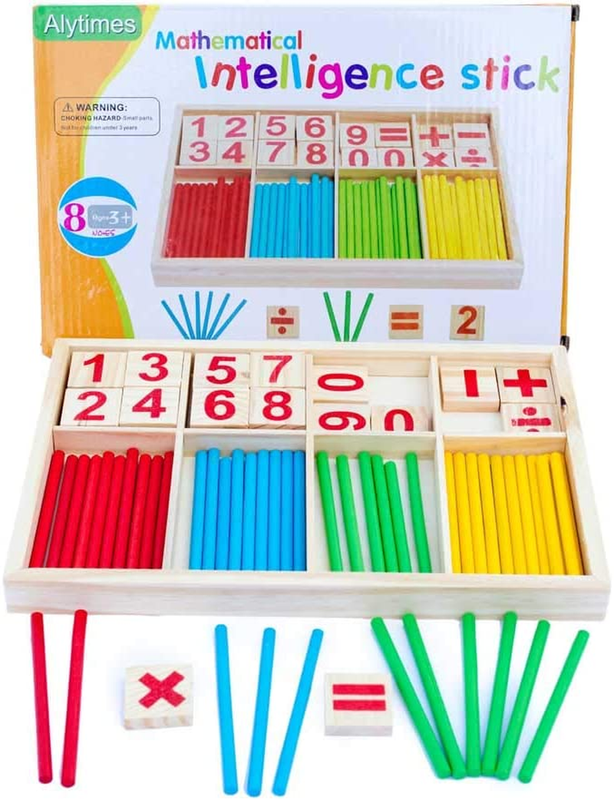 Alytimes Counting Stick Calculation Math Educational Toy Wooden Number ...