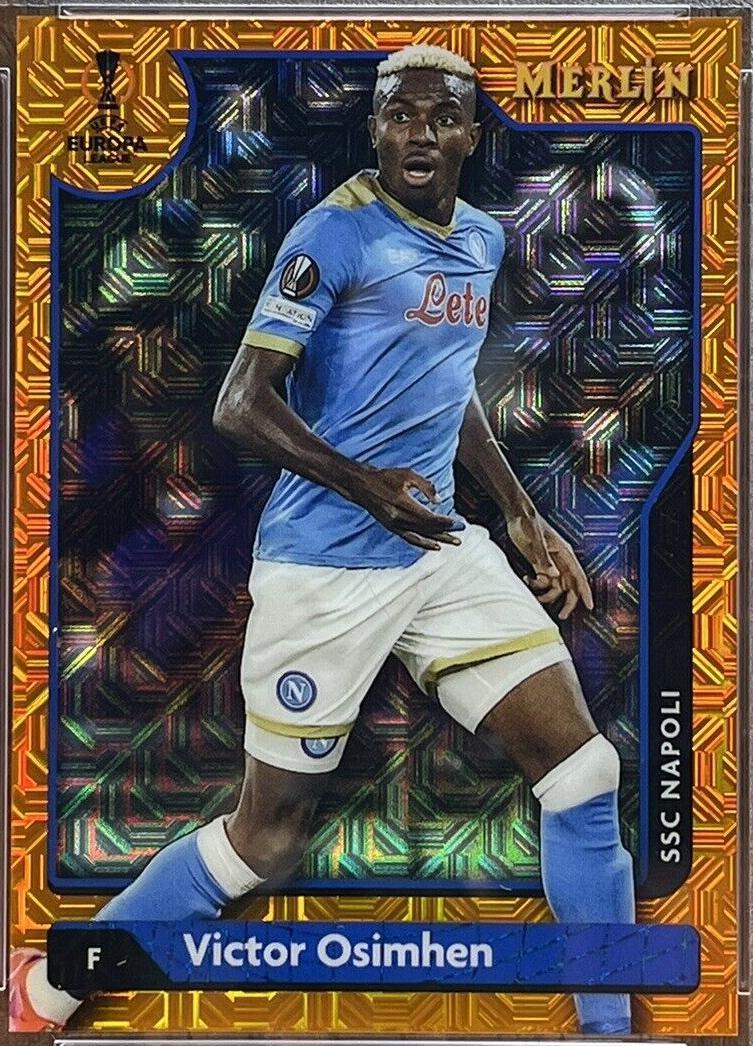 2021-22 Topps Merlin Collection Chrome UCL - Victor Osimhen #84 Orange ...