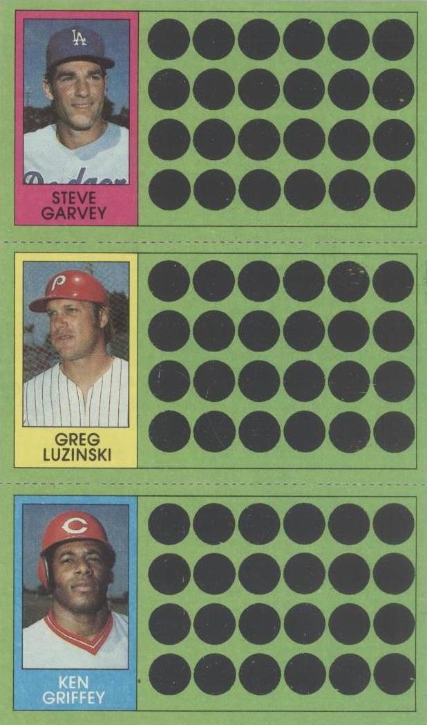1981 Topps Baseball Scratch-Off - Steve Garvey, Ken Griffey Sr., Greg ...