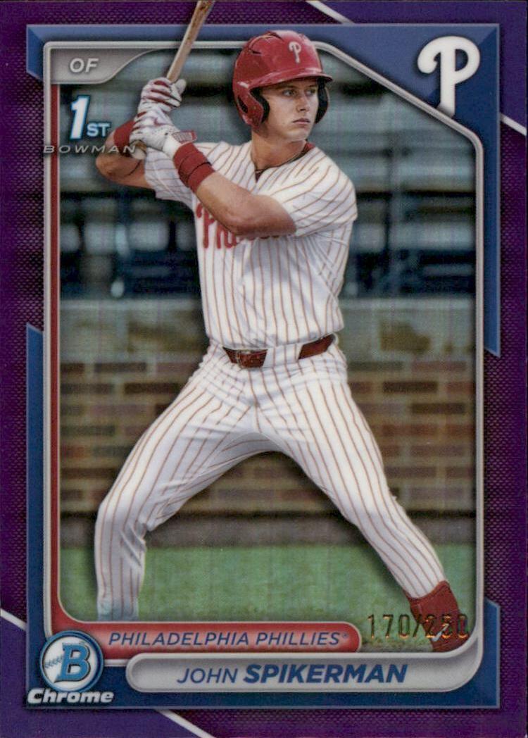 2024 Bowman Draft - Chrome John Spikerman #BDC-49 Purple Refractor /250 ...
