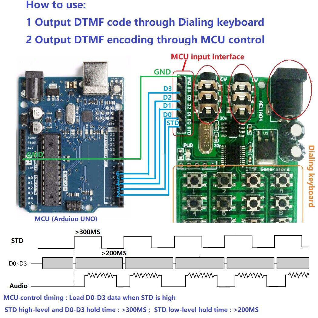 Keypad DTMF Generator Module Audio Encoder Transmitter Board for arduiuo Pro | EBG