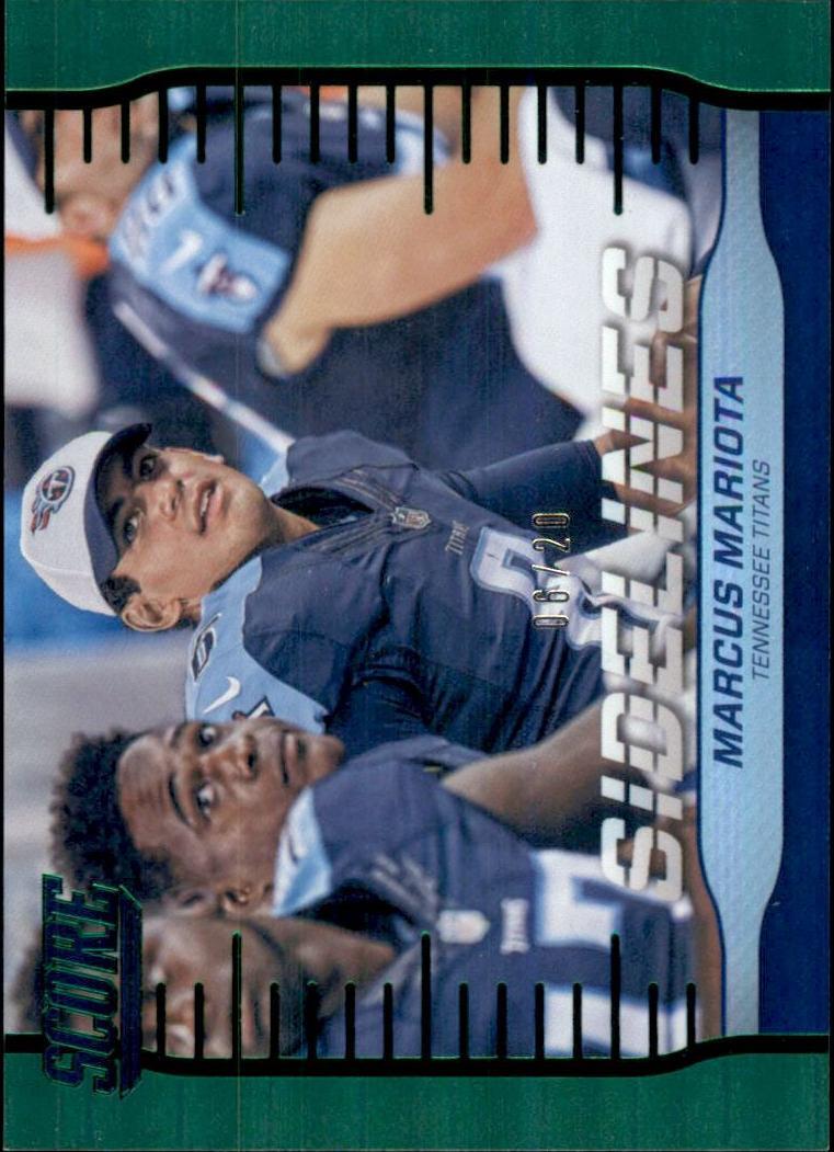 2016 Score - Sidelines Jumbo Green #10 Marcus Mariota /20 for sale ...