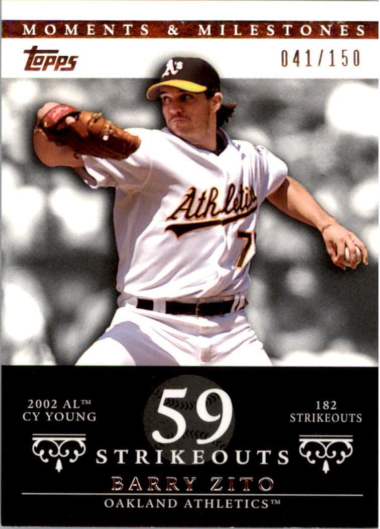 2007 Topps Moments & Milestones - Barry Zito #49-59 2002 AL Cy Young ...