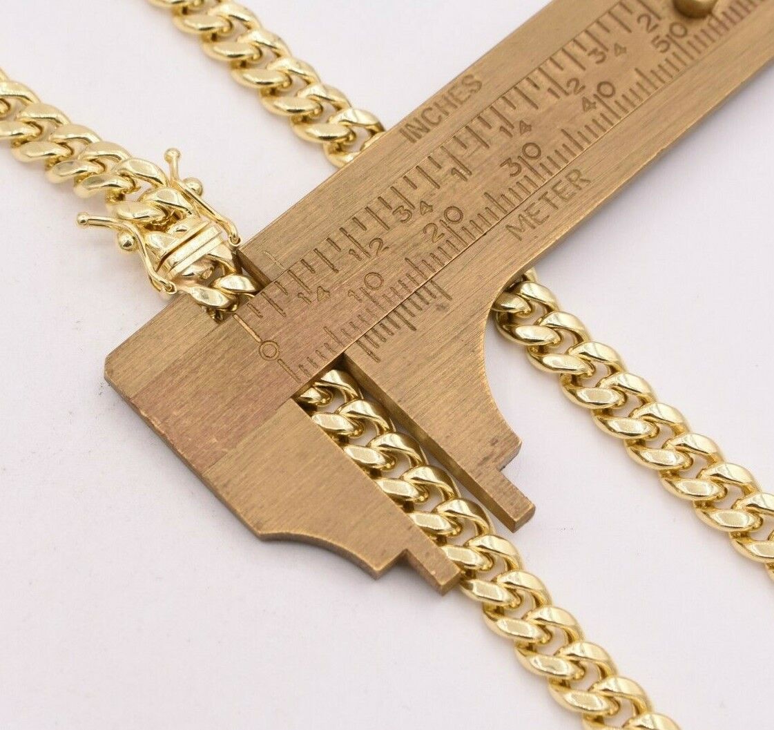6mm Mens Miami Cuban Royal Link Chain Necklace Box Clasp Real 10K ... 6mm Mens Miami Cuban Royal Link Chain Necklace Box Clasp Real 10K ...