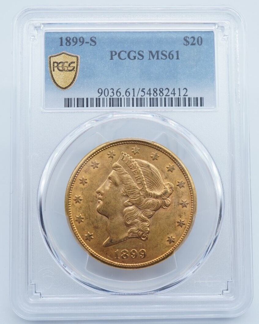 1899-S $20 Liberty Head Gold Double Eagle PCGS MS61 Gold Shield - C1545のeBay公認海外通販｜セカイモン