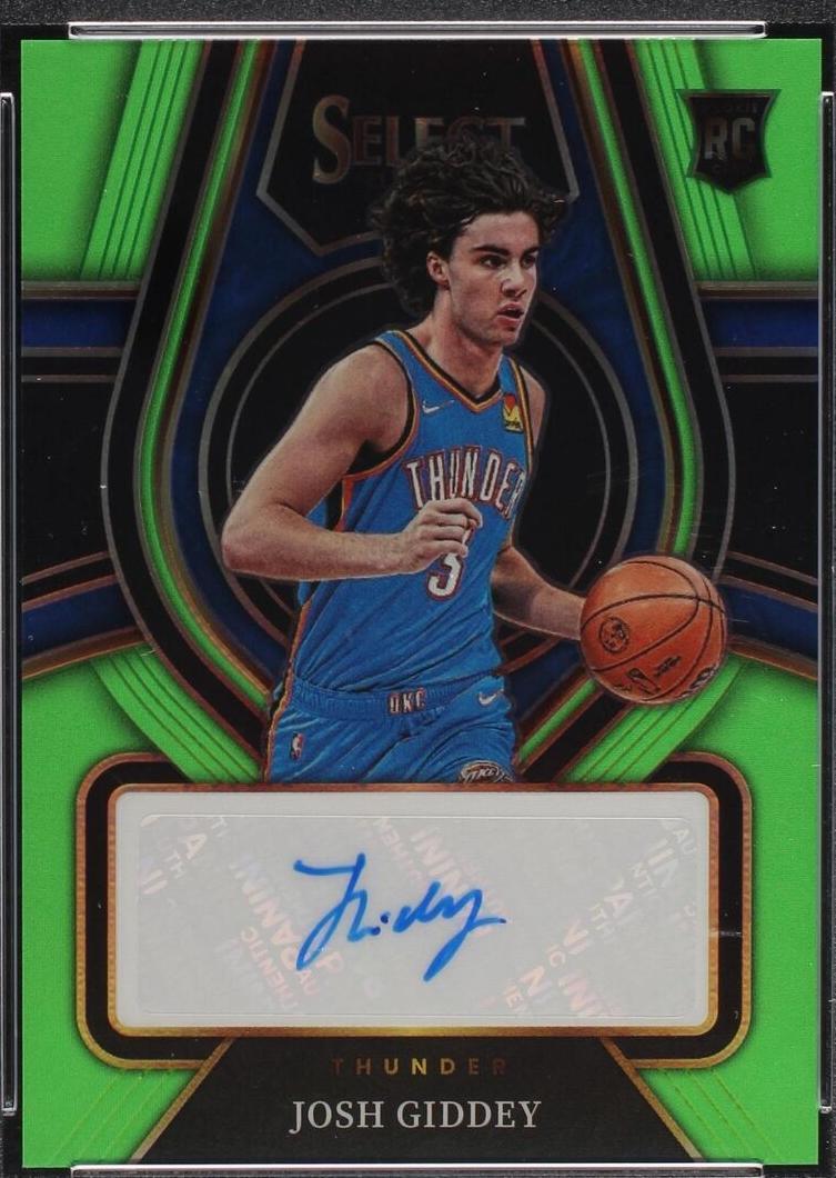 2021-22 Panini Select - Rookie Signatures Josh Giddey #RS-JGD Neon ...