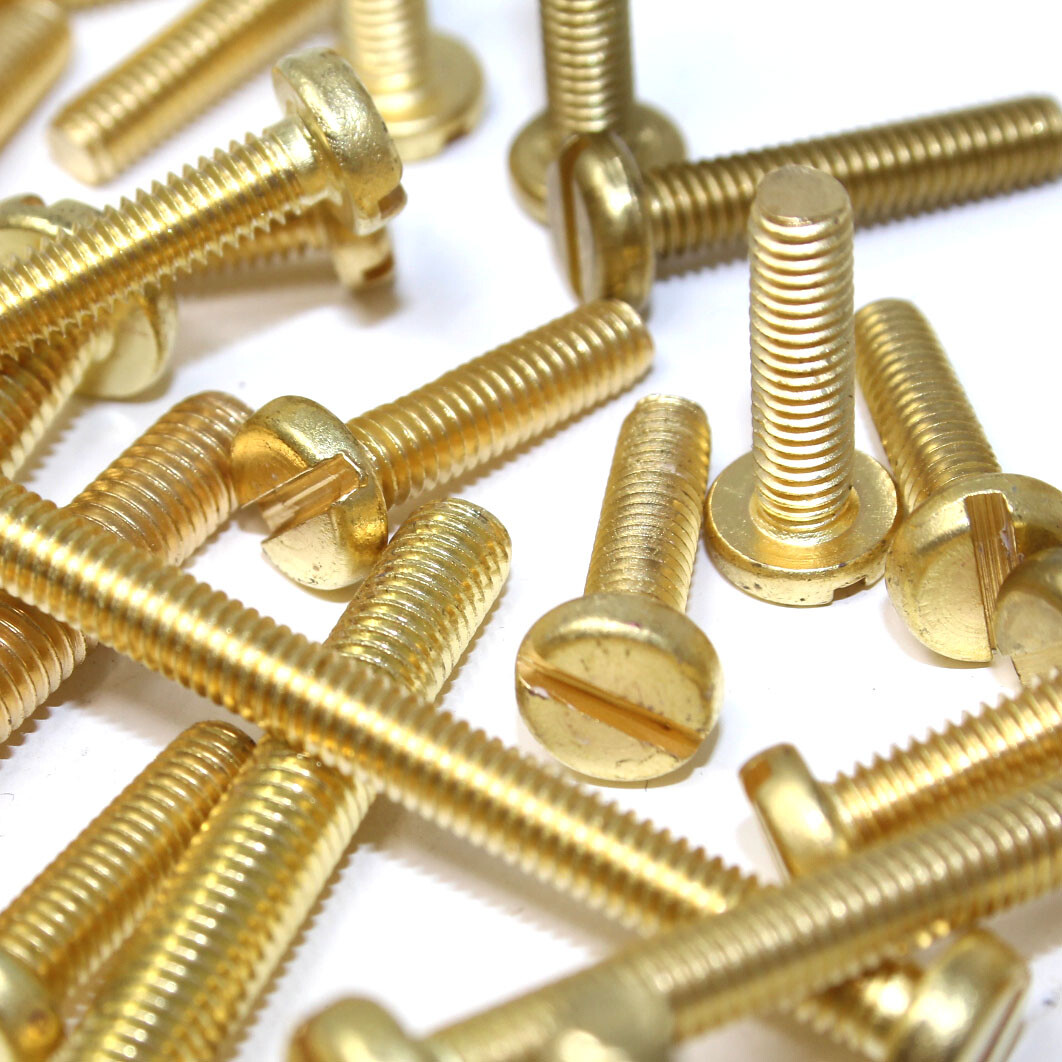 SOLID BRASS SLOTTED MACHINE SCREWS METRIC PAN HEAD BOLTS M3 M4 M5 M6 A2