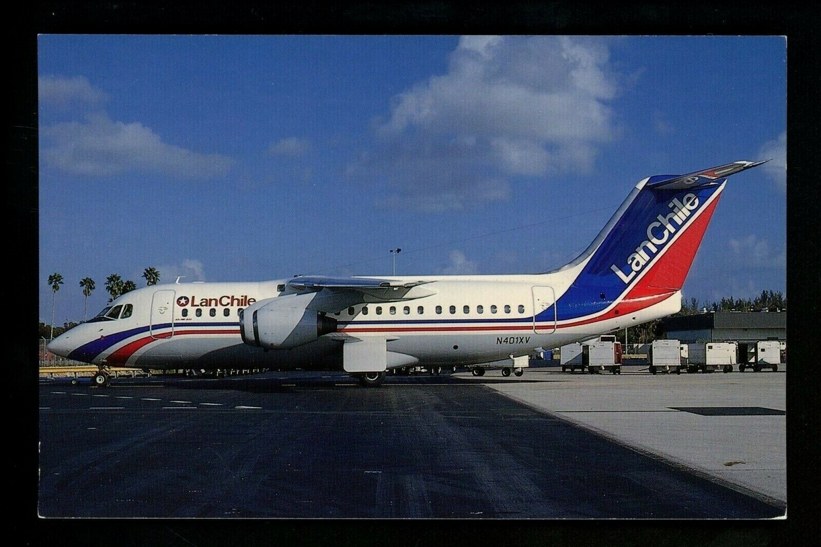 Aviation airplane chrome postcard LAN Chile Airlines BAe 146-200AのeBay ...