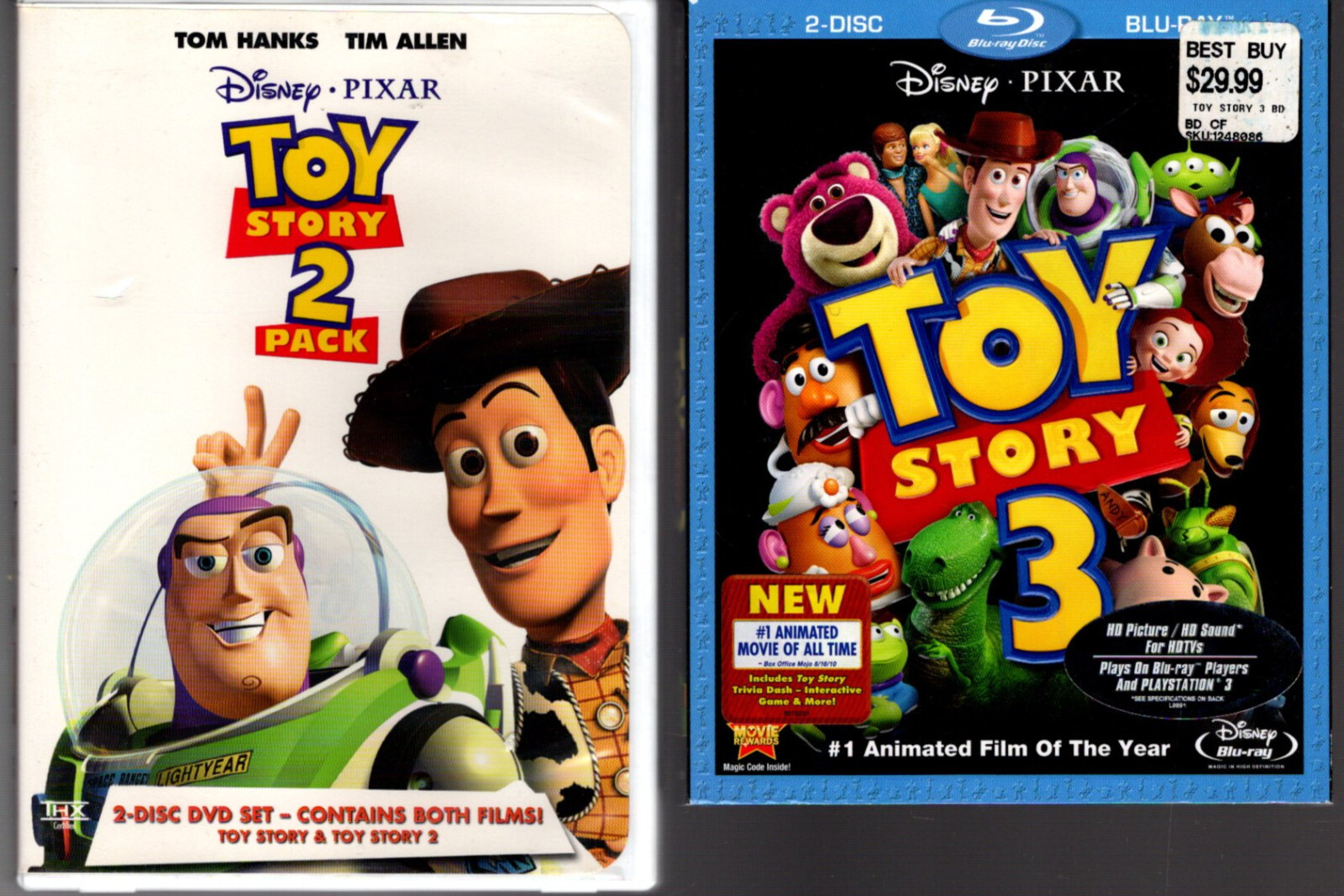 SALE dvd Walt Disney TOY STORY 1 2 Blu Ray TOY STORY 3