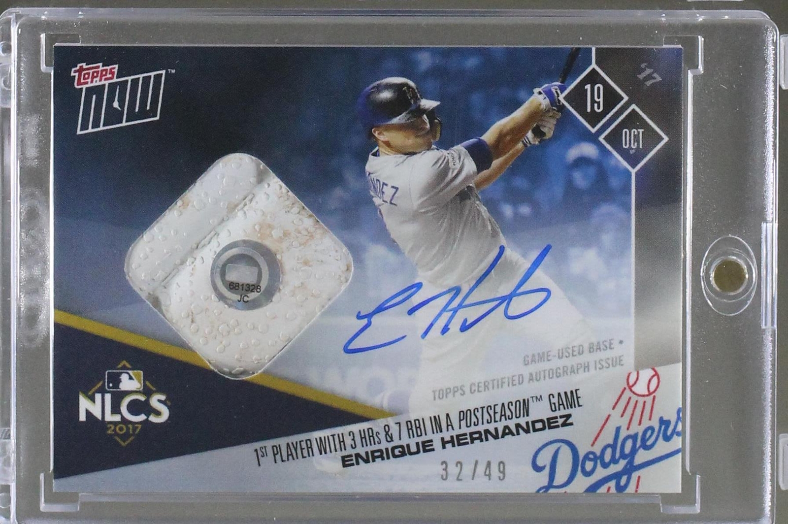 2017 Topps Now - NLCS Blue Autograph Relics #794C Enrique Hernandez /49 ...