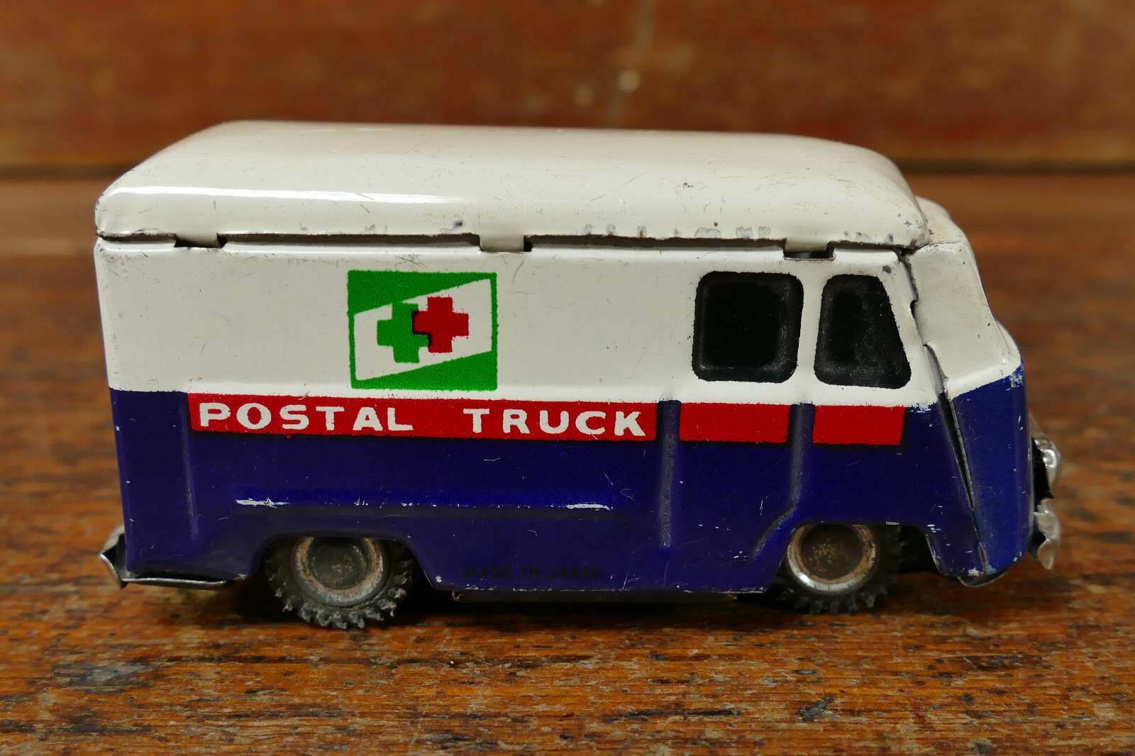 Vintage Tin Litho Postal Truck Japan 3 1/2 Vintage Tin Litho Postal Truck Japan 3 1/2