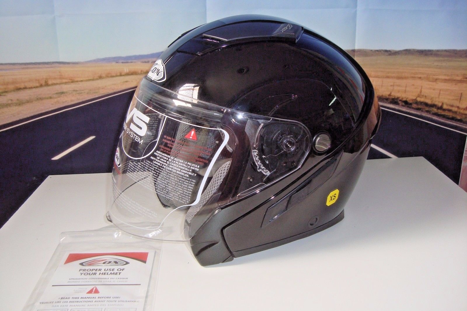 ZOX 88-30764 3/4 SVS Open Face X SM Motorcycle Helmet Gloss ZOX 88-30764 3/4 SVS Open Face X SM Motorcycle Helmet Gloss
