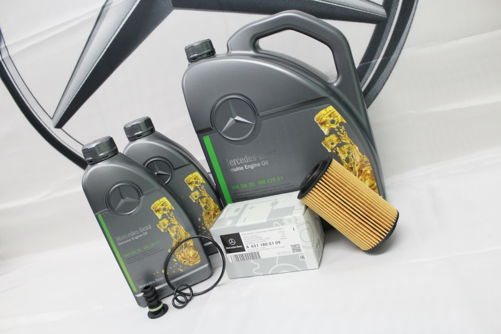 Genuine Mercedes-Benz W205 C-Class C200 C220 C250d Oil Filter & Engine ...