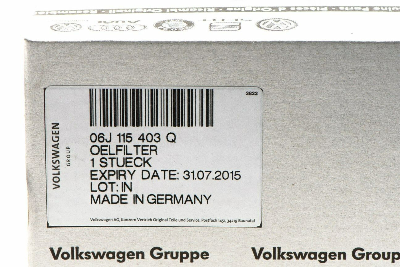 06j115403q | Genuine Oem Brand New Vw Volkswagen Single 2.0l Turbo Oil ...