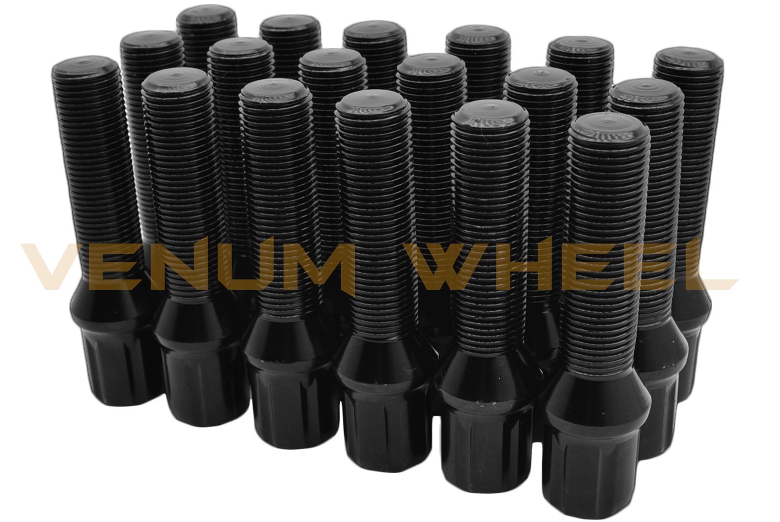 20 Pc BMW Audi Volkswagen 14x1.5 Black Spline Lug Bolt Kit 40mm ...